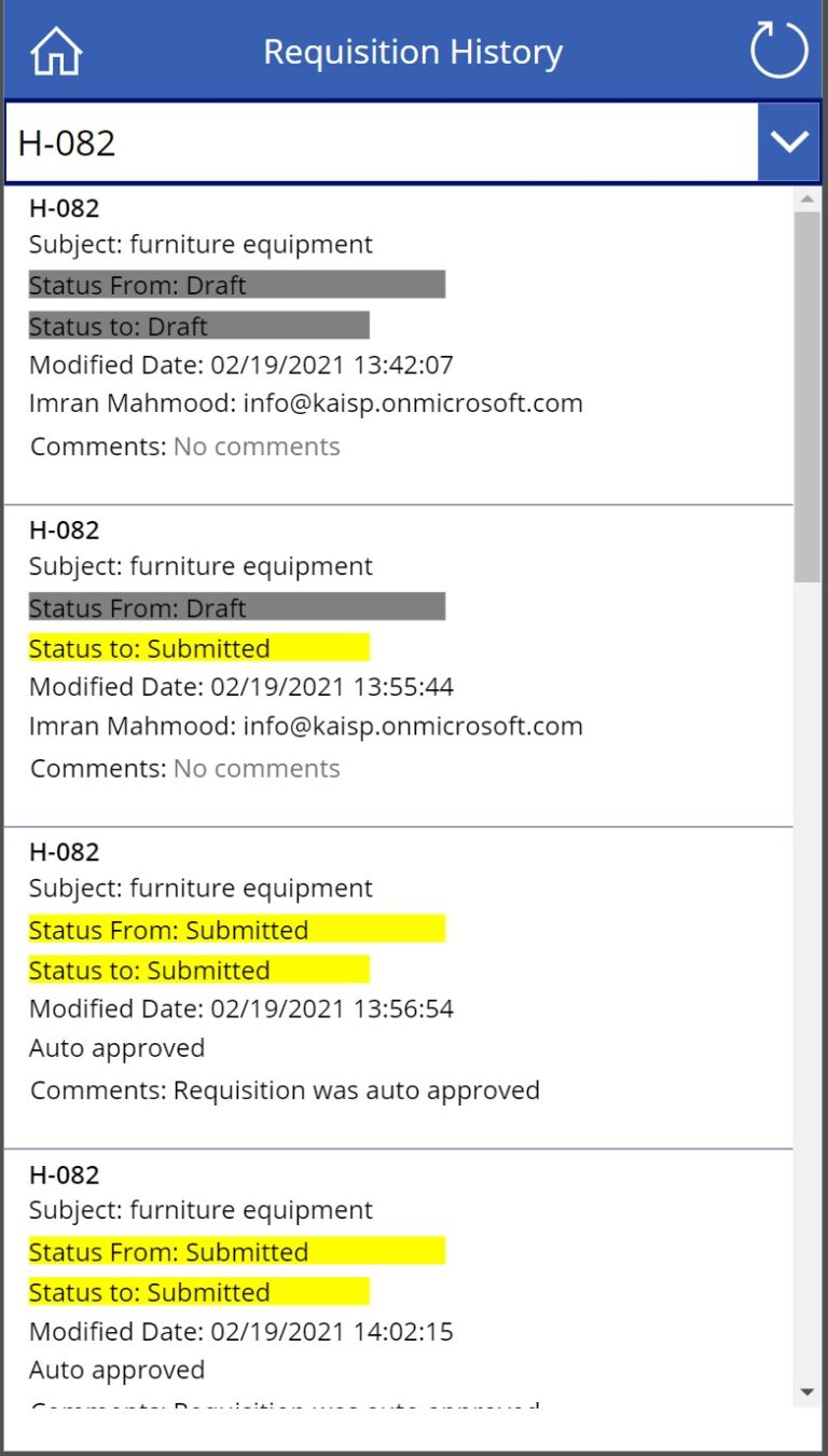 Purchase Requisition App - Microsoft PowerApps Based | KAISPE