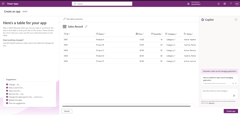 Empowering Developers | Microsoft Power Apps Co-Pilot | KAISPE